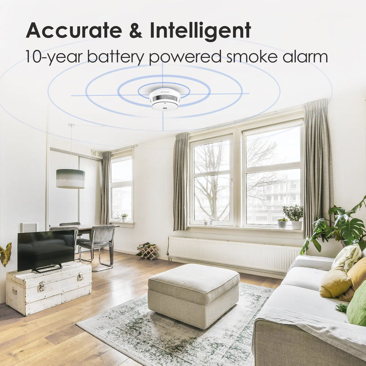 5PC Interlinked Smoke Alarms New | 10 Years Battery – WISUALARM EU